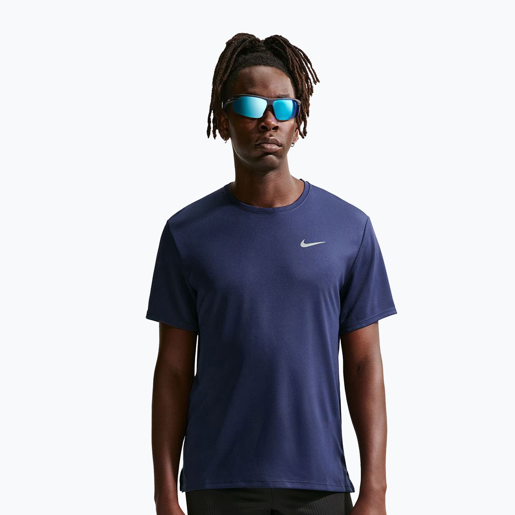 Férfi futópóló Nike Miler Dri-Fit UV midnight navy (DV9315-410 ...