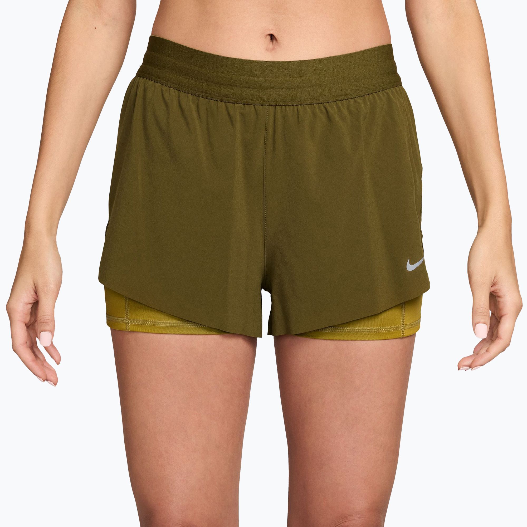 Női futóshort Nike Swift Mid-Rise 2in1 olive flak/peat moss (HJ5376 ...