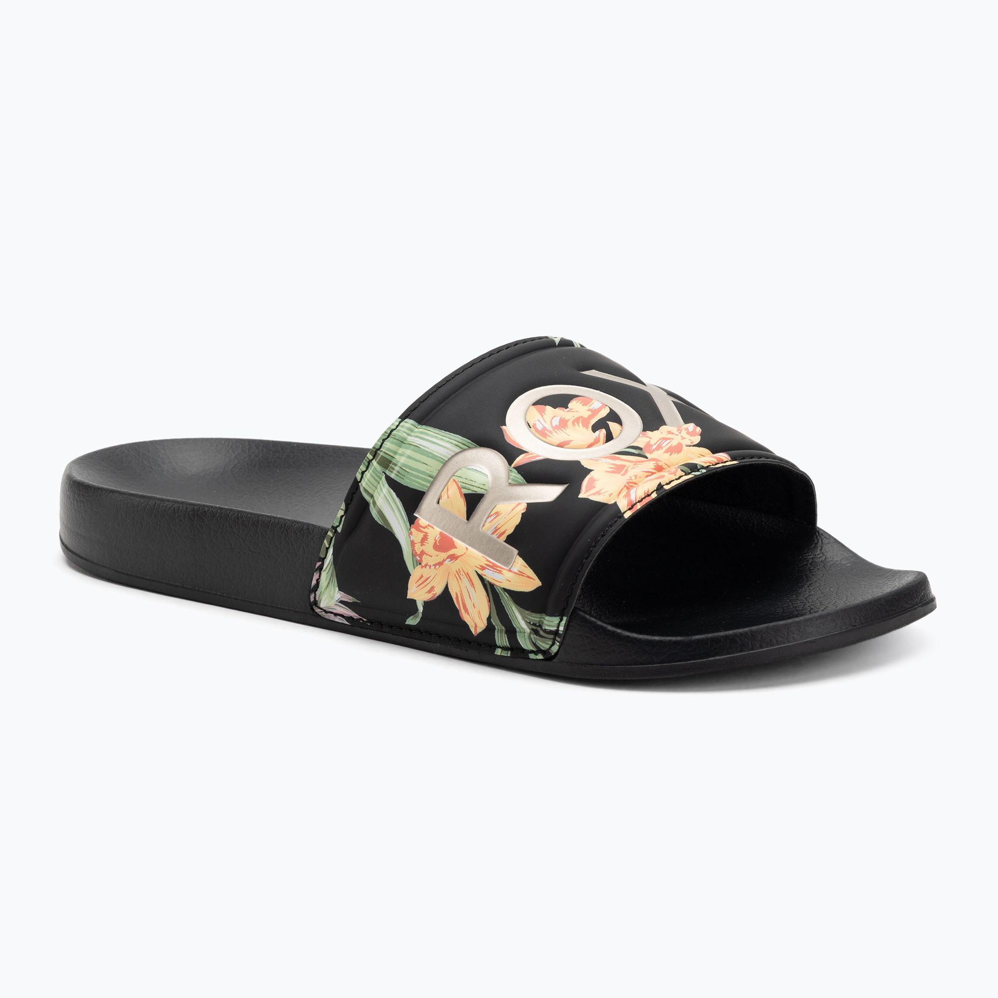 Női ROXY Slippy II flip-flop fekete/zöld mintás flip-flopok (ARJL100679 ...