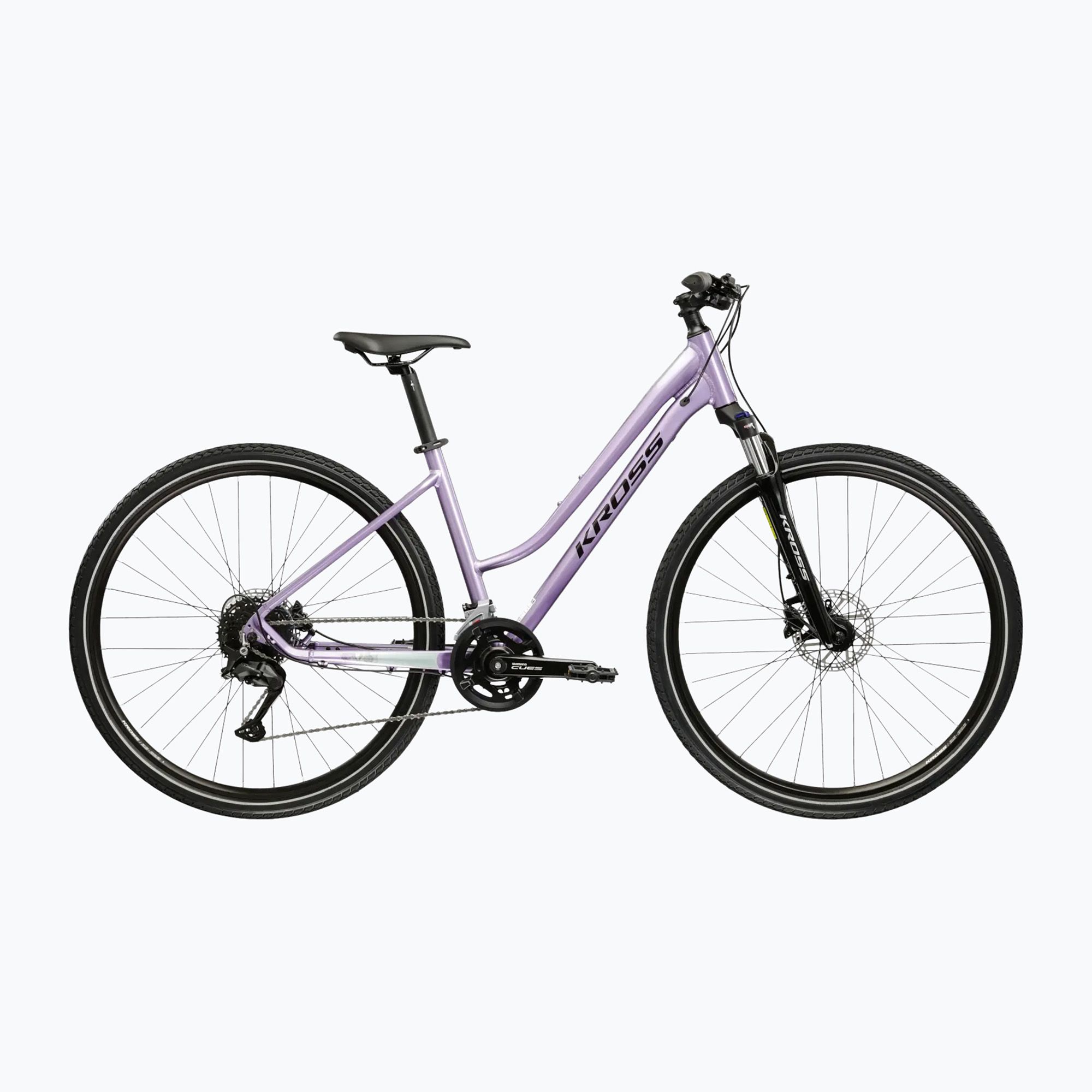 Női cross kerékpár KROSS Evado 5.0 In grey/blue/gloss ...
