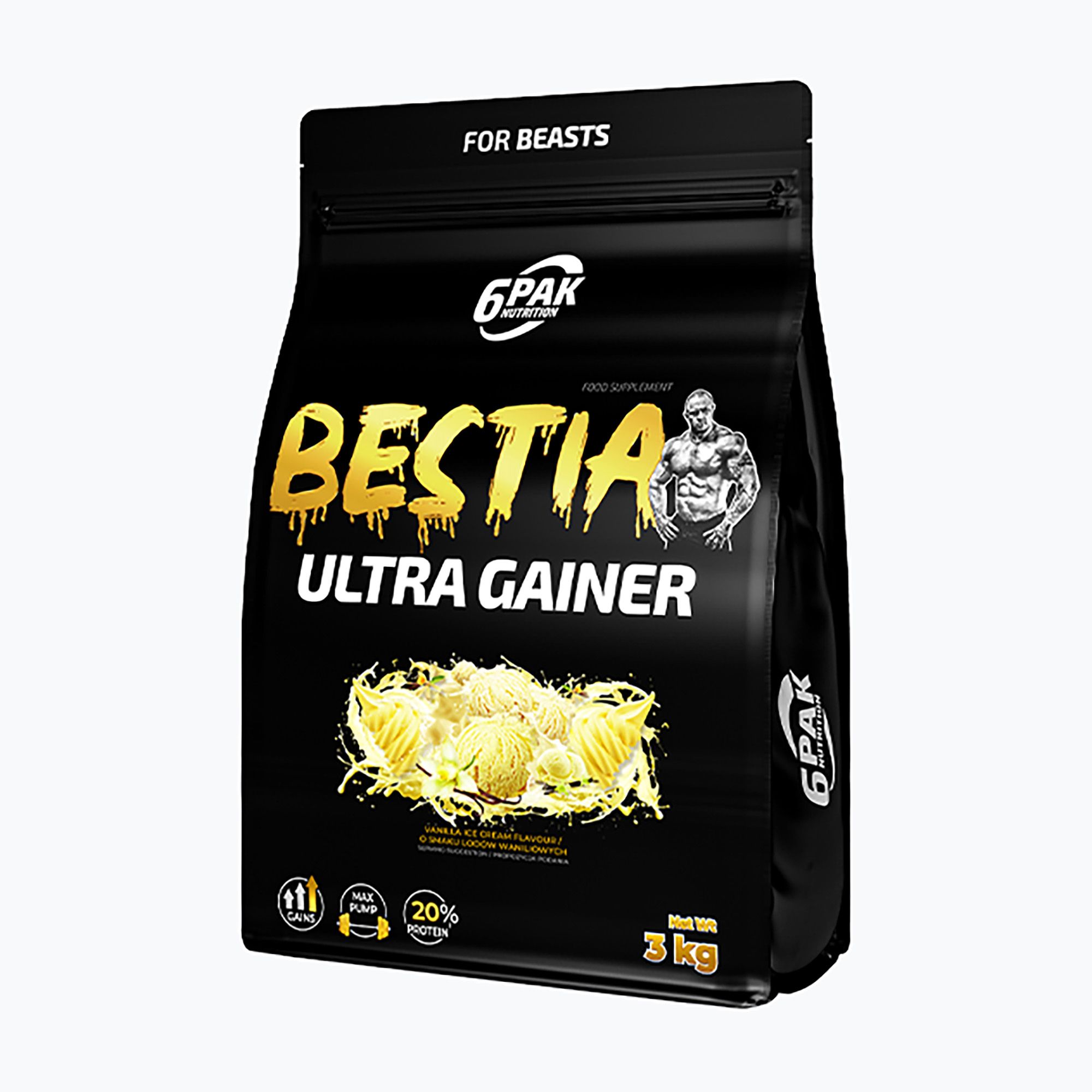 Gainer 6PAK Bestia Ultra 3000 g Vanília fagylalt (PAK/WANILIC ...
