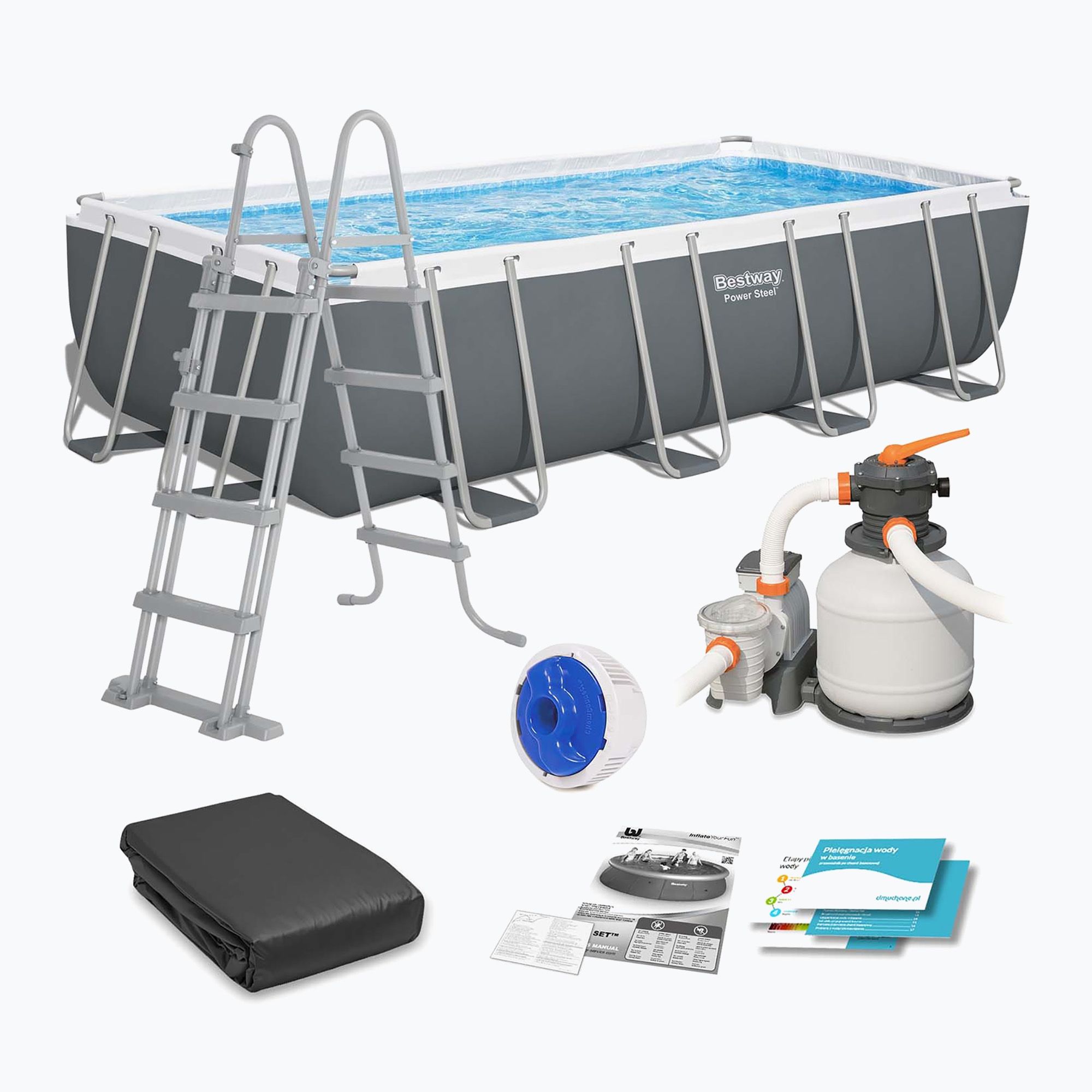 Fémvázas Medence Bestway Power Steel Rectangular Pool Set 56466n 549 X